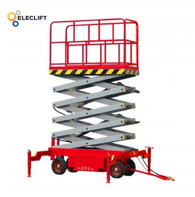 ISO Motorised Mobile Scissor Lift With Pneumatic/Solid Wheels
